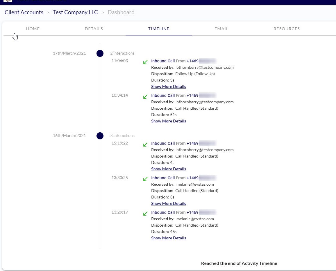 Admin Timeline Page - EVS7